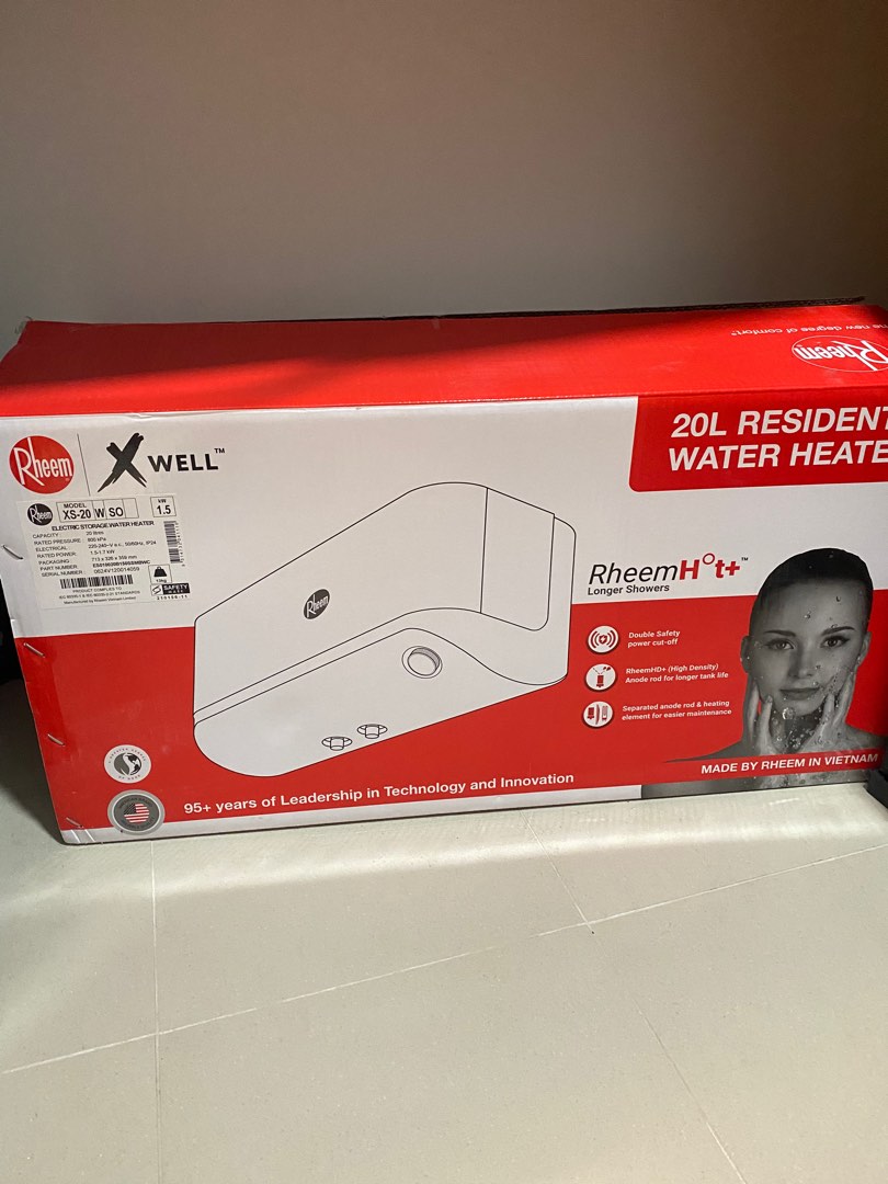 Rheem Xwell 20 litres water heater, Furniture & Home Living, Bathroom ...