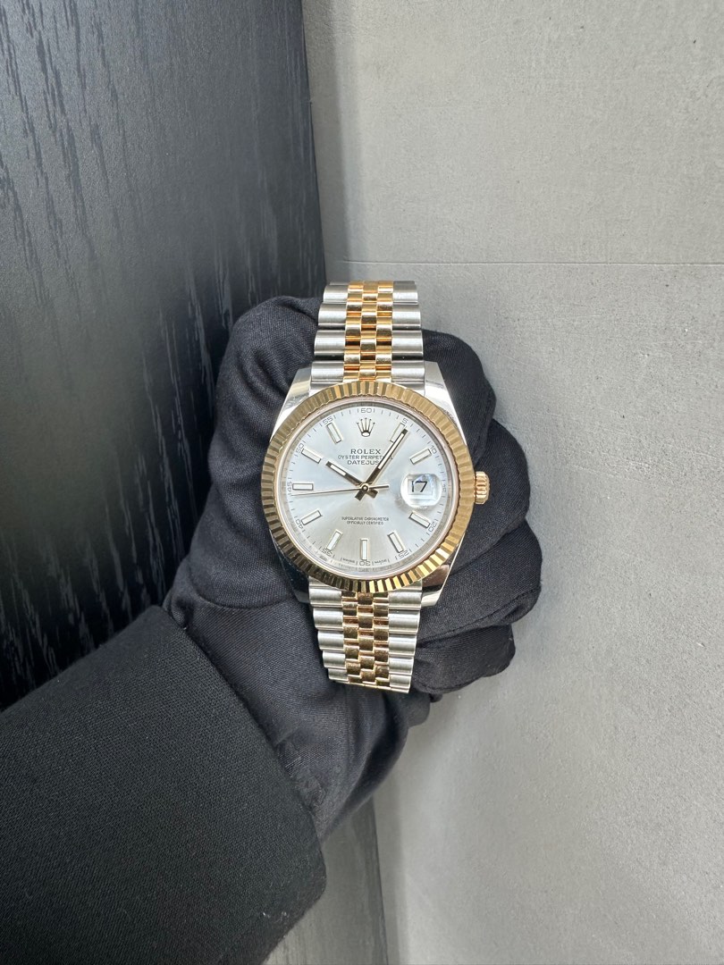 Rolex Datejust 41 Silver Twotone Fluted Jubilee, Luxury, Watches on ...