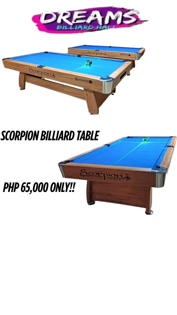 SCORPION BILLIARD TABLE, Sports Equipment, Sports & Games, Billiards ...