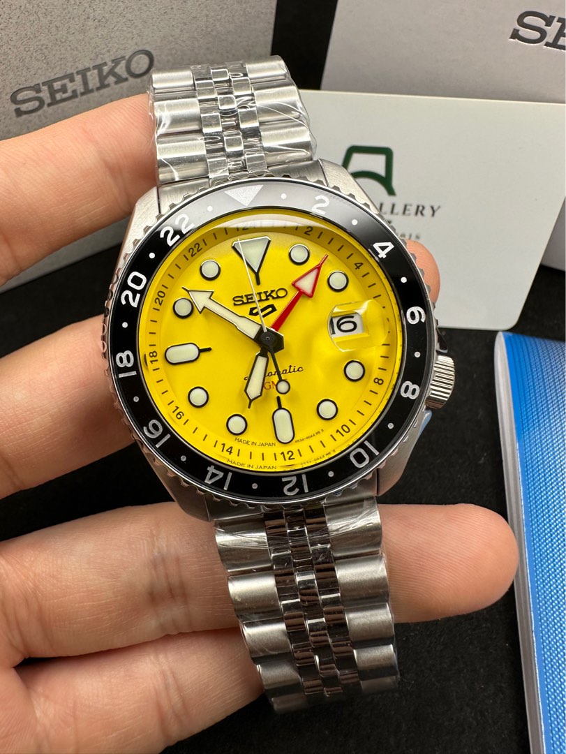 [Seiko warranty] Seiko 5 Sports SKX GMT Yellow 42.5mm Automatic 100M ...
