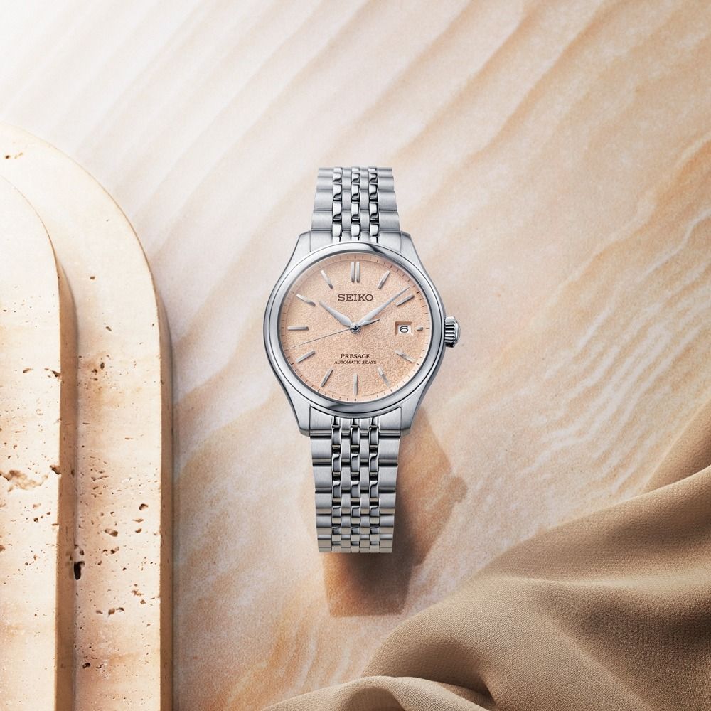 Seiko Presage Araigaki Salmon Textured Dial Stainless Steel Automatic ...