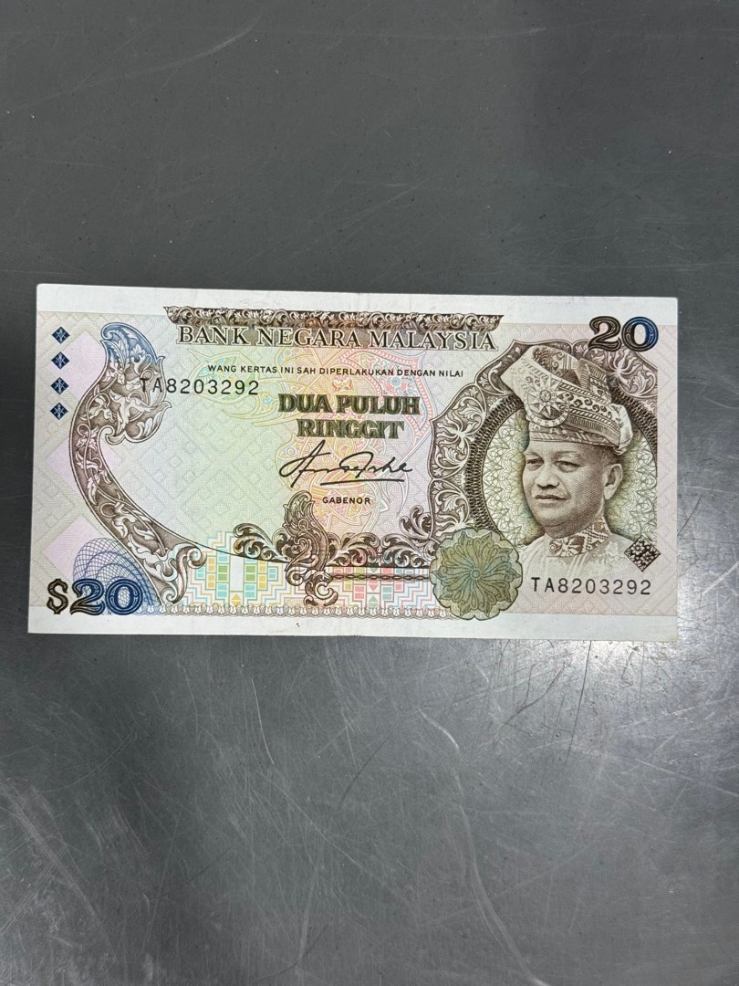 TA First Prefix Rm20 Ringgit Malaysia banknote, Hobbies & Toys ...