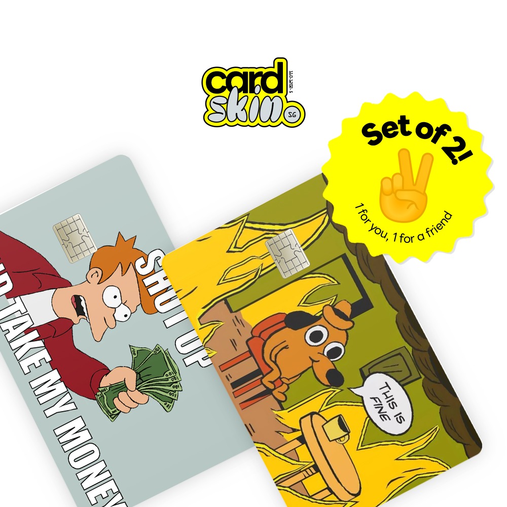 (2pc) Take my Money Meme This is Fine Credit Card ATM Sticker - Premium ...