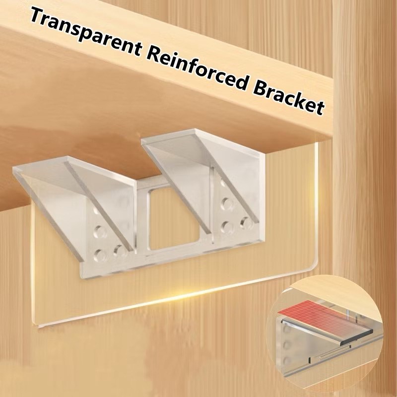 Transparent No punch shelf bracket reinforced, Furniture & Home Living ...