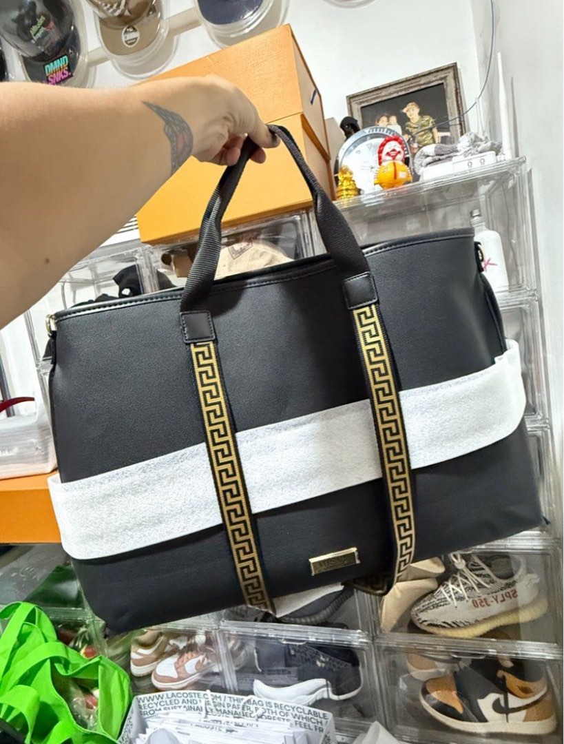 Versace Grecca Goddess Greek Key Weekend Tote Bag w/ Pouch Colorway ...