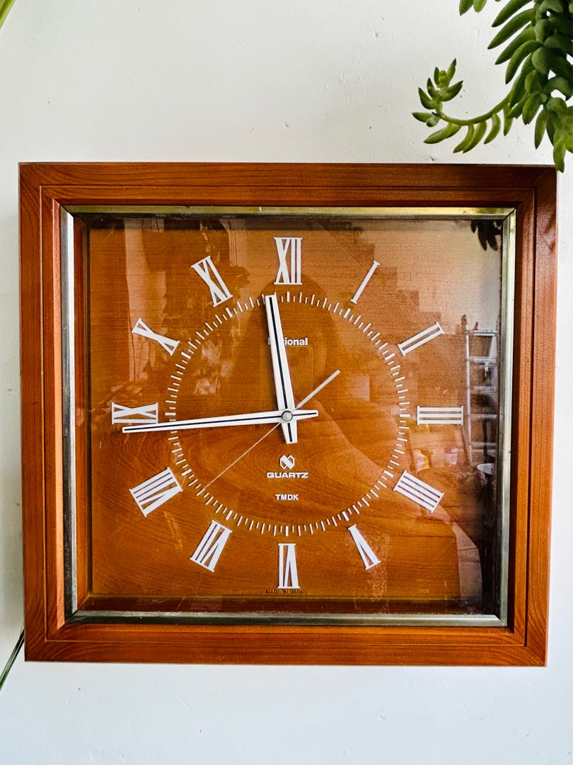 Vintage NATIONAL WALL CLOCK, Furniture & Home Living, Home Decor ...