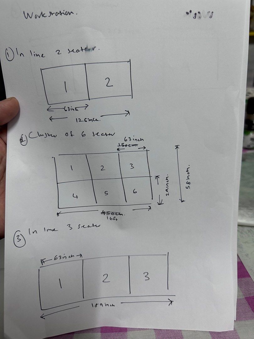 Workstation in line 3 seater refer 2nd page item no 3, Computers & Tech, Office & Business ...