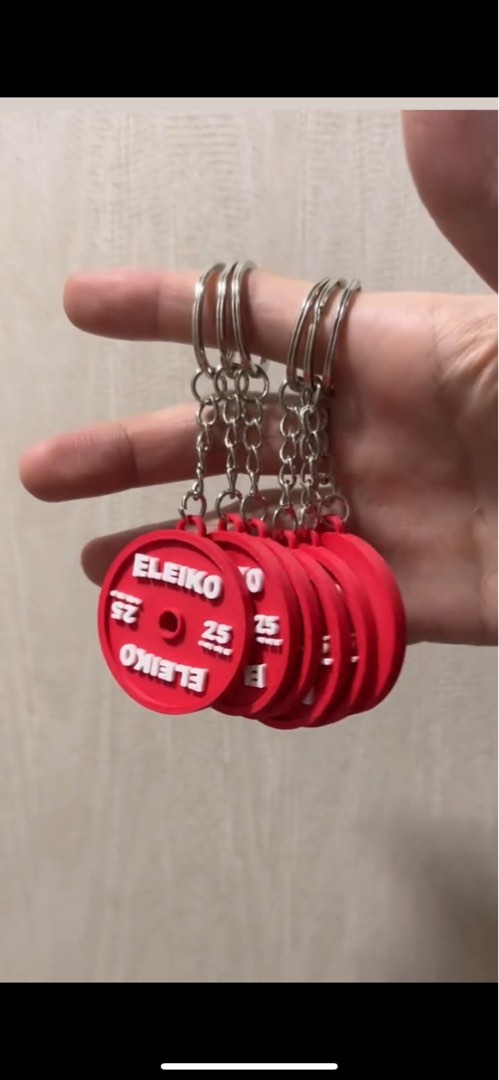 3D Printed Powerlifting Eleiko Plate Keychains Customizable, Hobbies ...