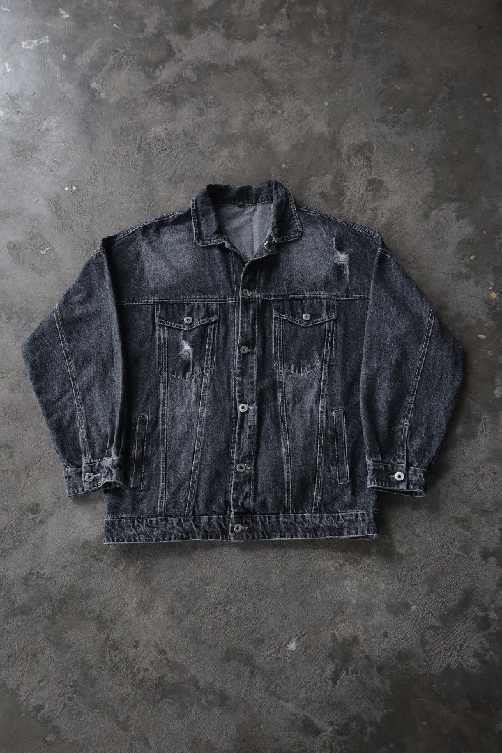 Acid wash Black Denim Jacket, Men's Fashion, Coats, Jackets and ...