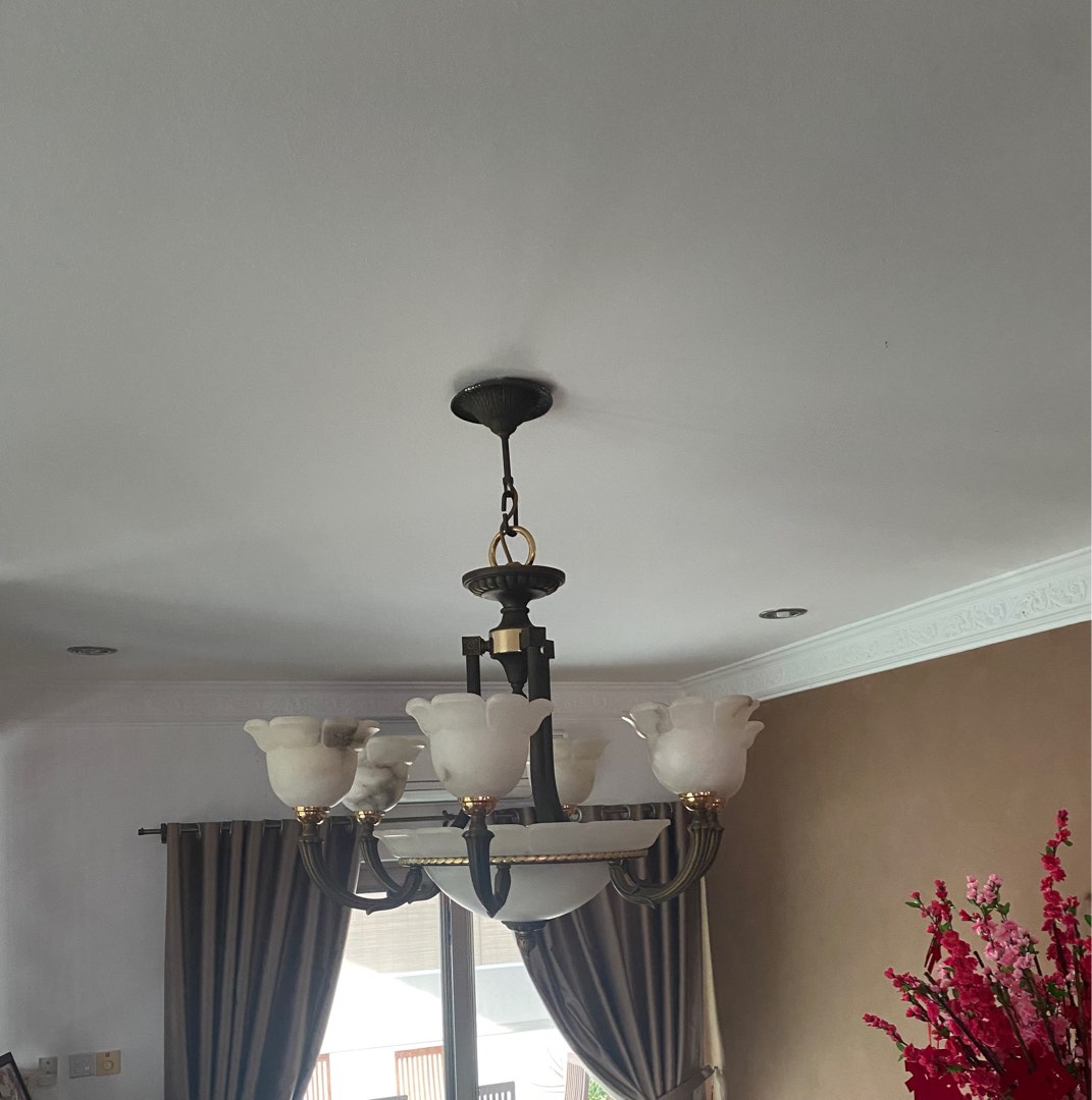 Alabaster Tuscany Chandelier Ceiling Light, Furniture & Home Living ...