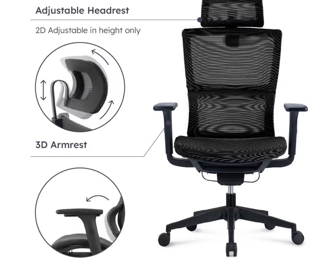Black Ergoseat 233AQW Ergonomic Home Office Chair Comfortable Lumbar ...