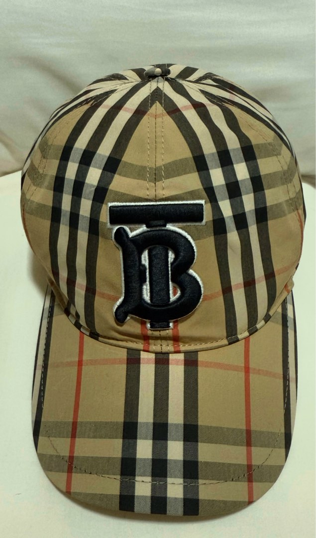 Authentic BURBERRY TB Monogram Vintage Check Baseball Cap Size L, Men's Fashion, Watches ...