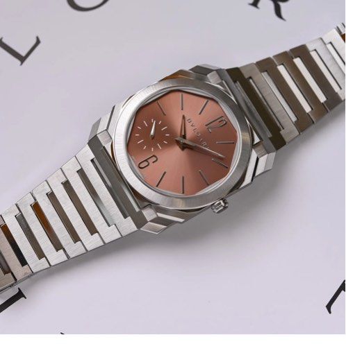 Full set, Bvlgari Octo Finissino salmon dial, Luxury, Watches on Carousell