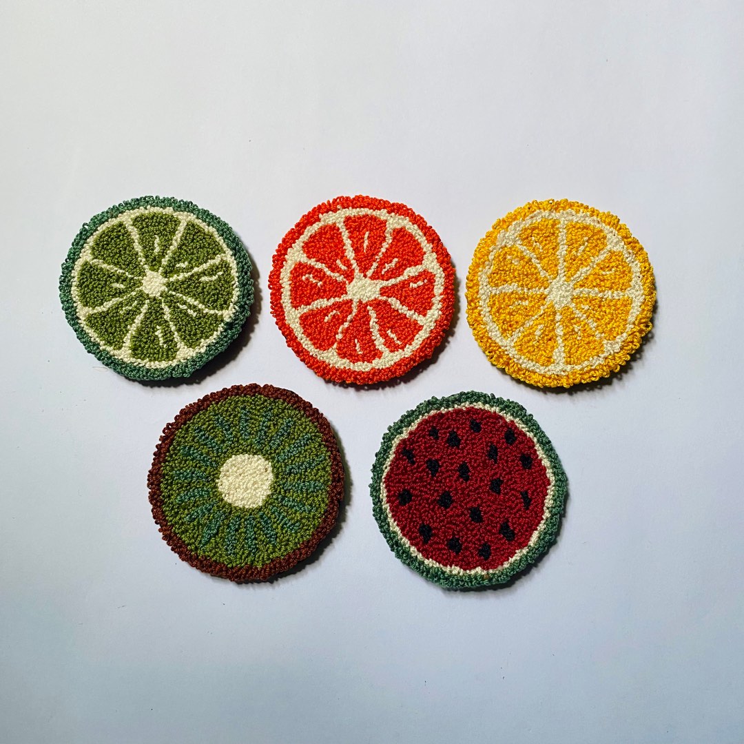 Custom handmade tufted coasters giveaways, Hobbies & Toys, Stationary ...