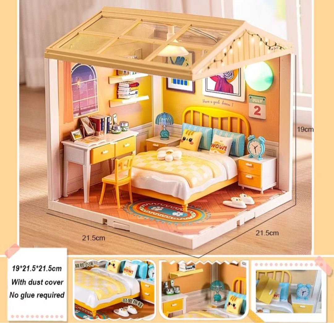 DIY Miniature Scene (Bedroom), Hobbies & Toys, Toys & Games on Carousell