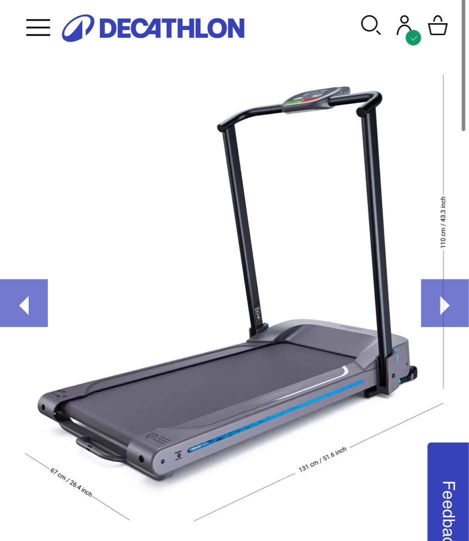 Domyos W500 compact treadmill, Sports Equipment, Exercise & Fitness, Cardio & Fitness Machines ...