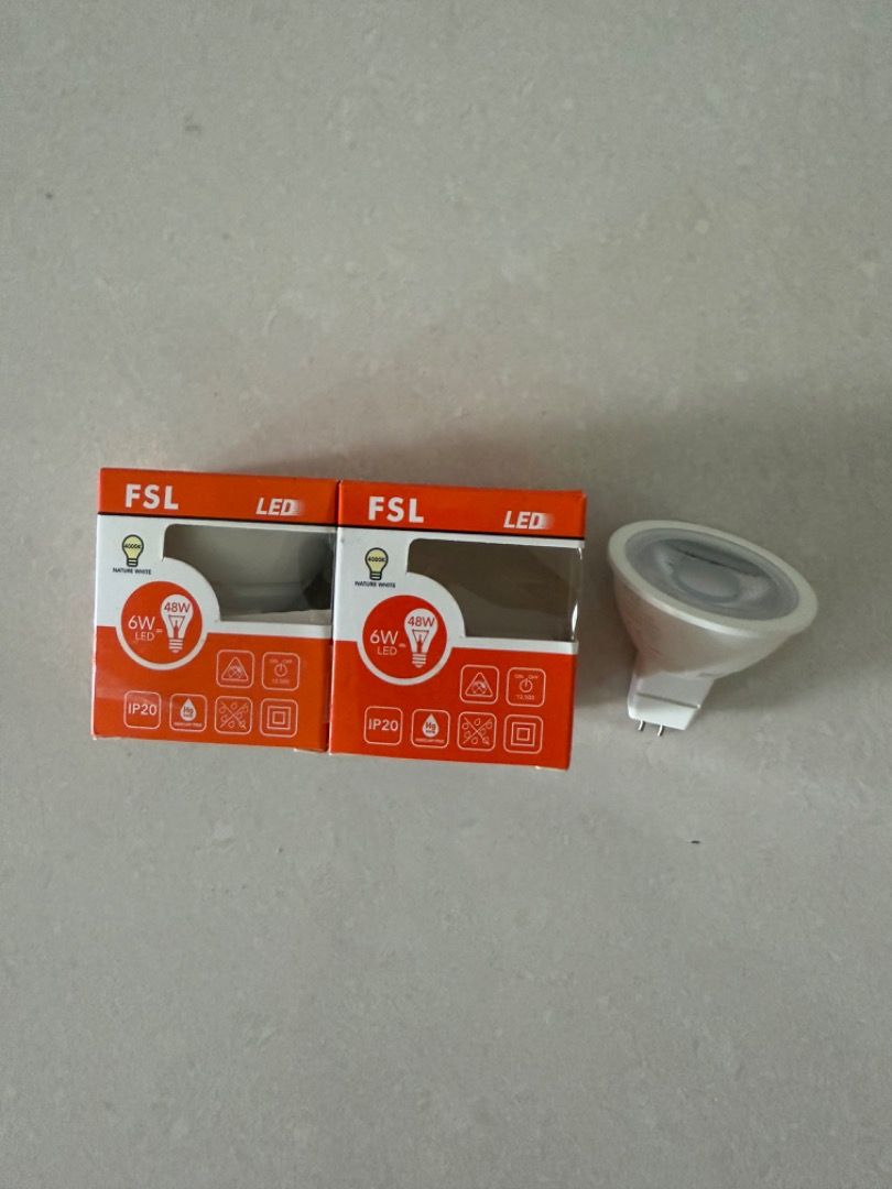 FSL LED MR16 Bulb - Nature White (4000K) 6W (Bundle of 2 items ...