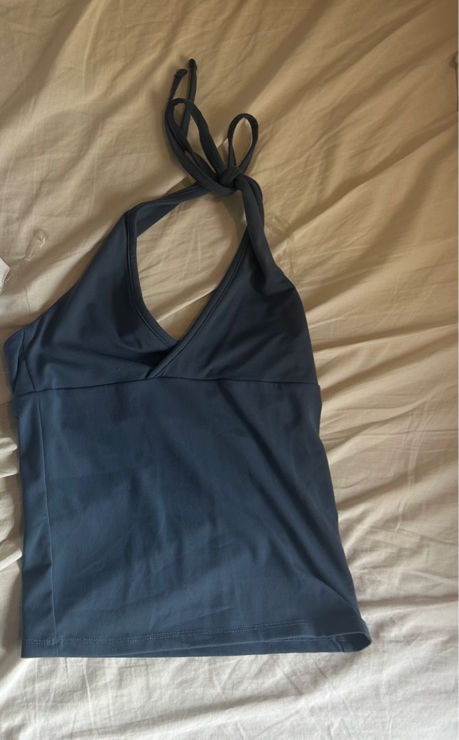 Glassons super soft halter in dark/navy blue, Women's Fashion, Tops ...