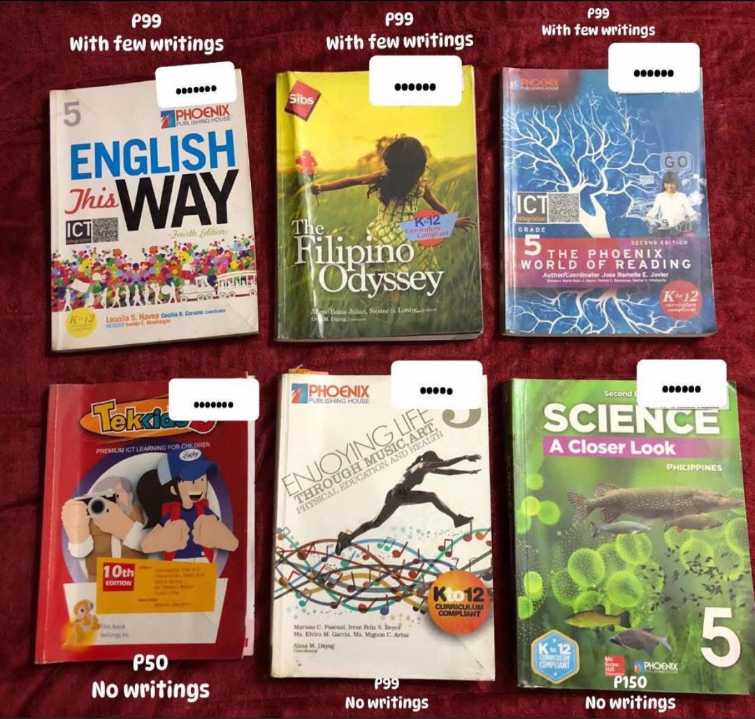 Grade 5 textbooks set (10pcs) P800 only, Hobbies & Toys, Books ...
