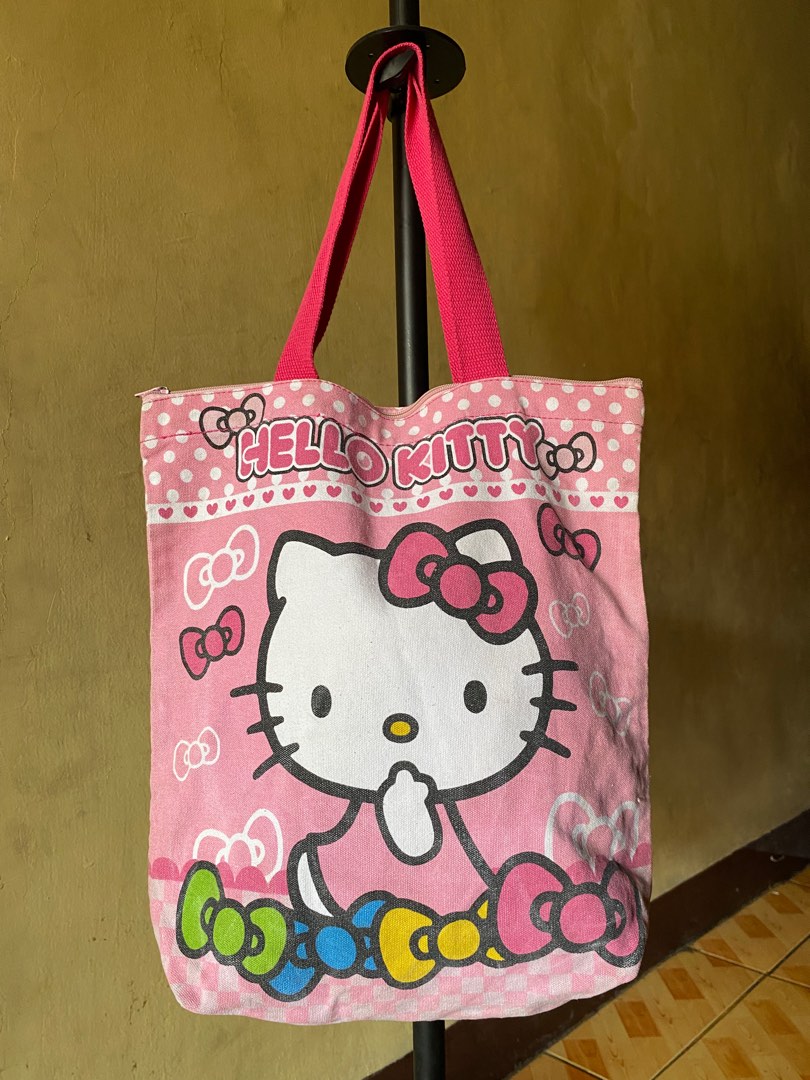 Hello Kitty Sanrio Pink Coquette Ribbon Tote Bag Faded etiketa, Women's ...