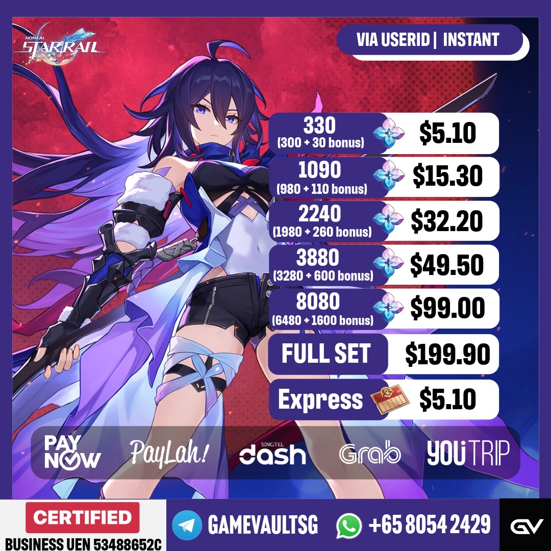 Honkai Star Rail via UID [8080 $99] | Honkai Star Rail Topup | Honkai ...