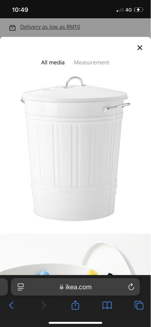 IKEA KNODD Bin With Lid 40L, Furniture & Home Living, Cleaning ...