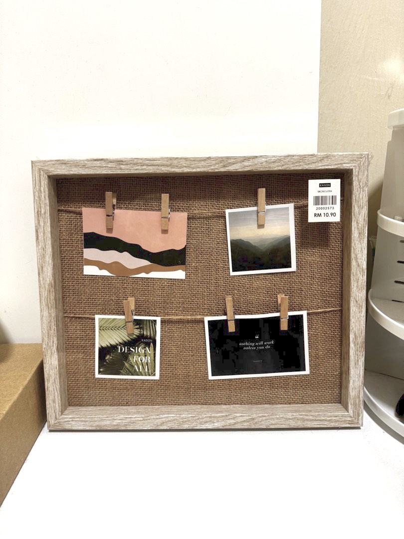 KAISON Burlap Board with Wooden Frame, Furniture & Home Living, Home ...