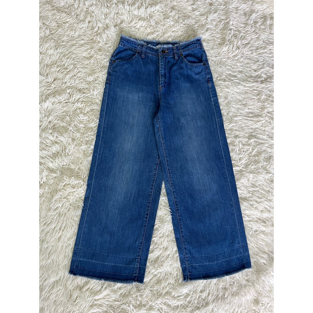 Lepsim Japan Wide Leg palazzo denim pants, Women's Fashion, Bottoms ...