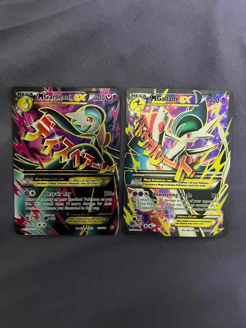 M Gallade EX 100/108 and M Gardevoir EX 112/114 Full Art Pokemon Card ...