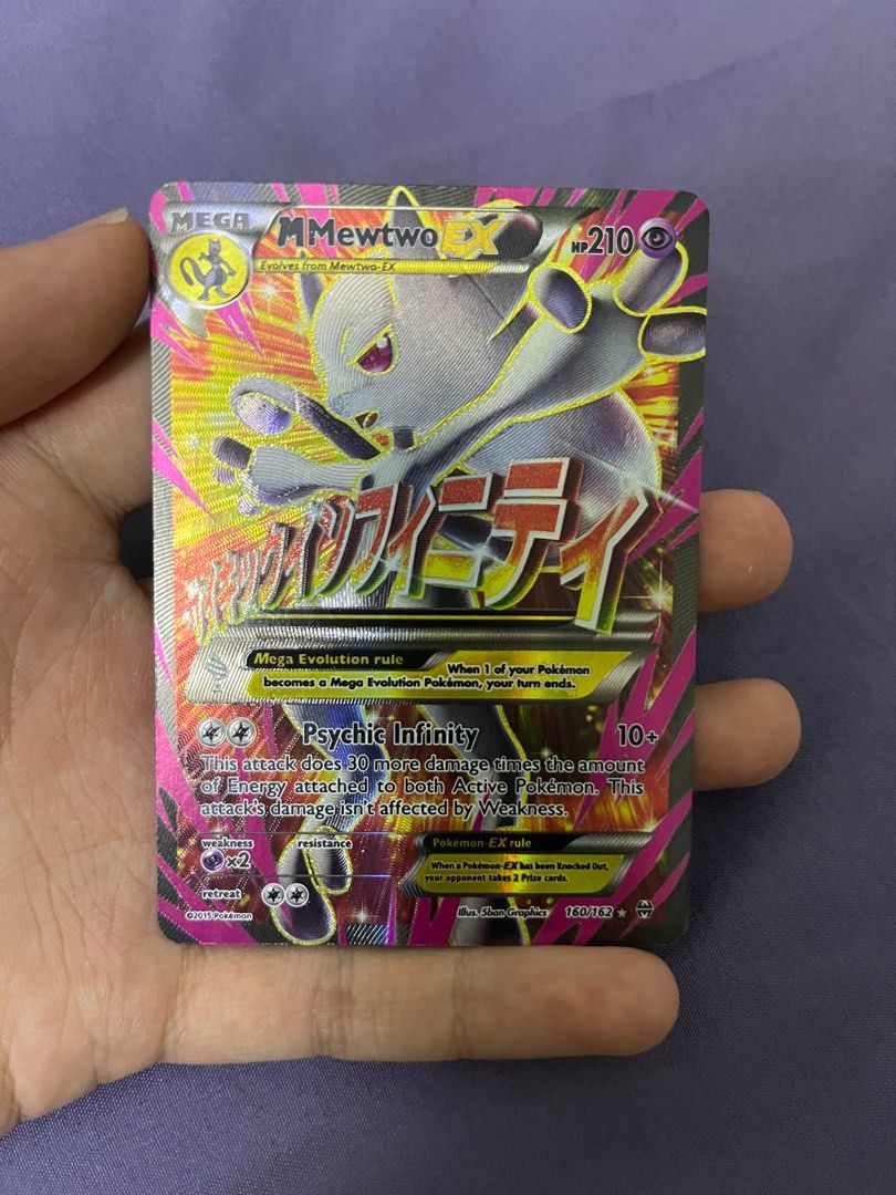 Mega M Mewtwo Ex 160/162 Breakthrough Ultra Rare Full Art Holo Pokemon ...