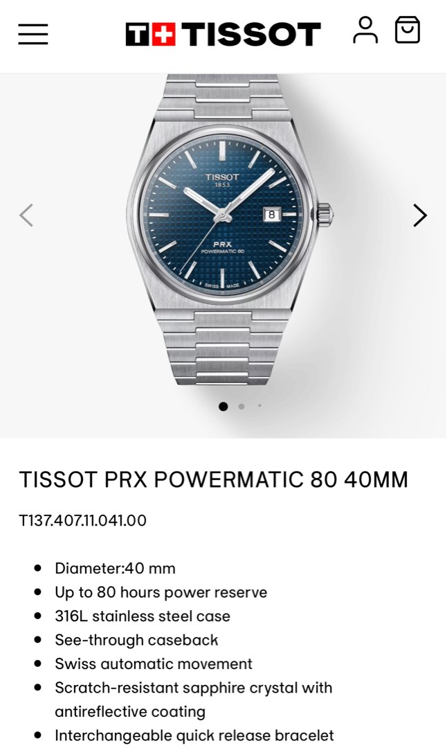 [NEW] Tissot PRX Powermatic 80 (Gift wrapped), Men's Fashion, Watches ...