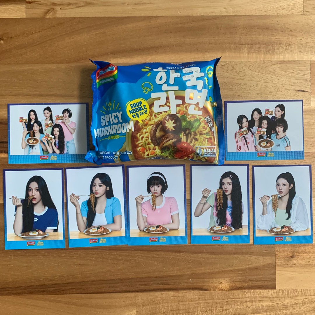 NEWJEANS x INDOMIE full set photocard mini postcard set with one pack ...