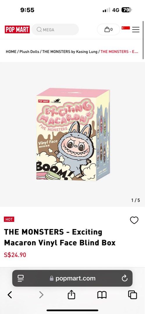 Popmart THE MONSTERS - Exciting Macaron Vinyl Face Blind Box - Lychee ...