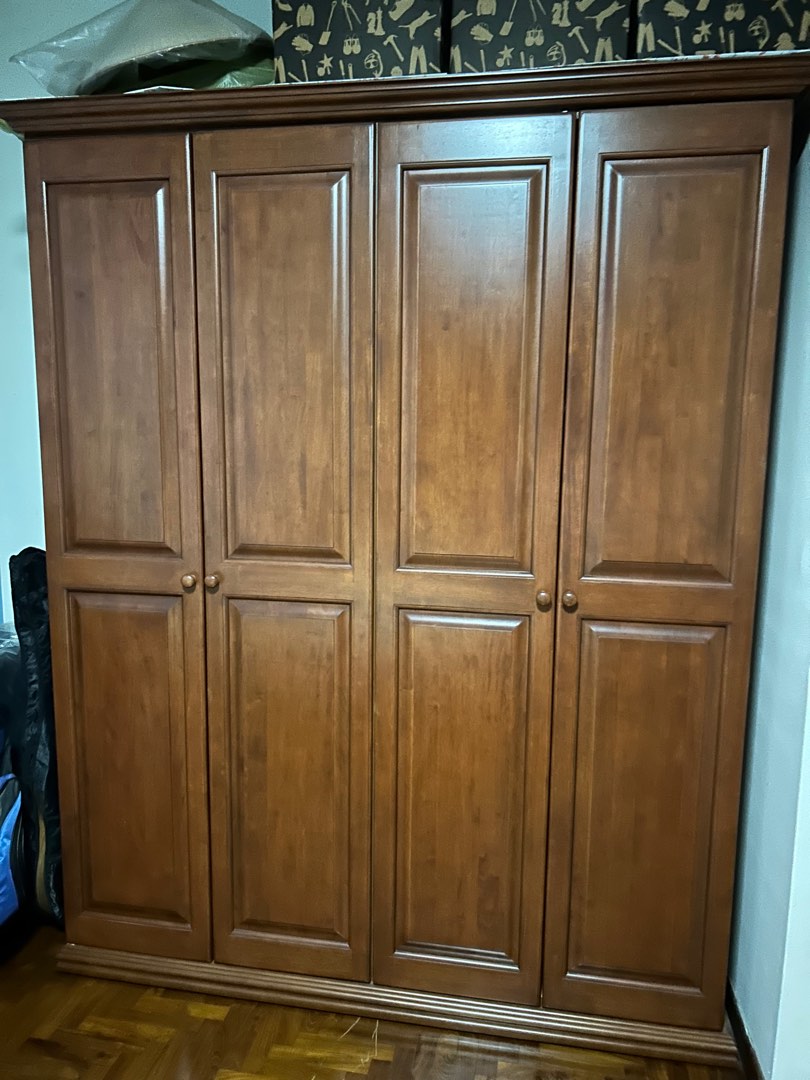 Preloved 4-Door Wardrobe, Furniture & Home Living, Furniture, Shelves ...