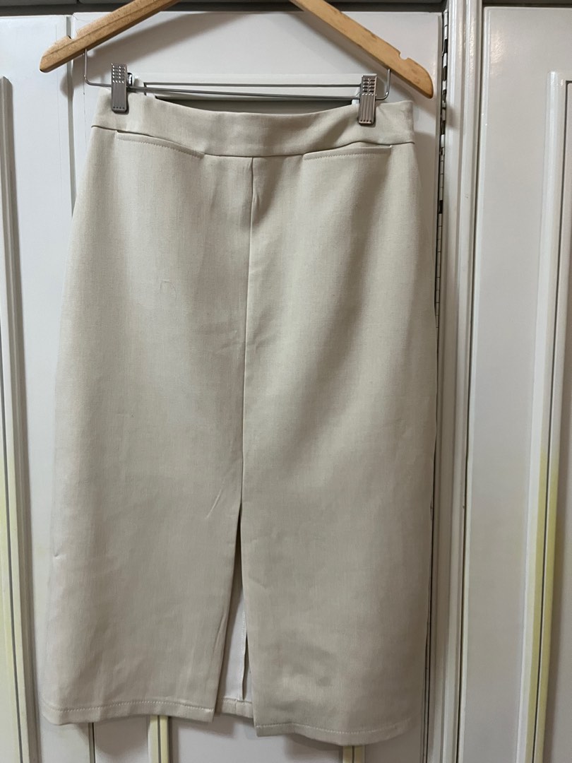 Riley Clothing Khaki Linen Skirt, Women's Fashion, Bottoms, Skirts on ...