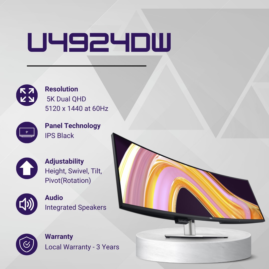 RTP $2,009 Ultrasharp 49 Curved USB C Hub Monitor U4924DW, Computers & Tech, Parts & Accessories ...