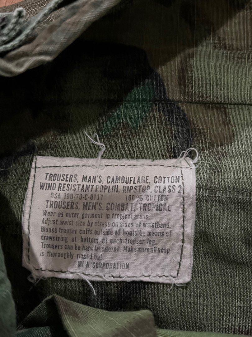 VINTAGE 70s ERDL RIPSTOP POPLIN JUNGLE FATIGUE VIETNAM WAR, Men's ...