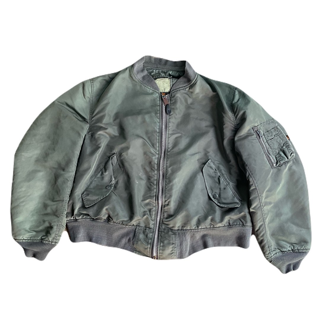 Vintage Alpha Industries MA-1 Intermediate Flyers Man Bomber Jacket Made in USA, Fesyen Pria ...