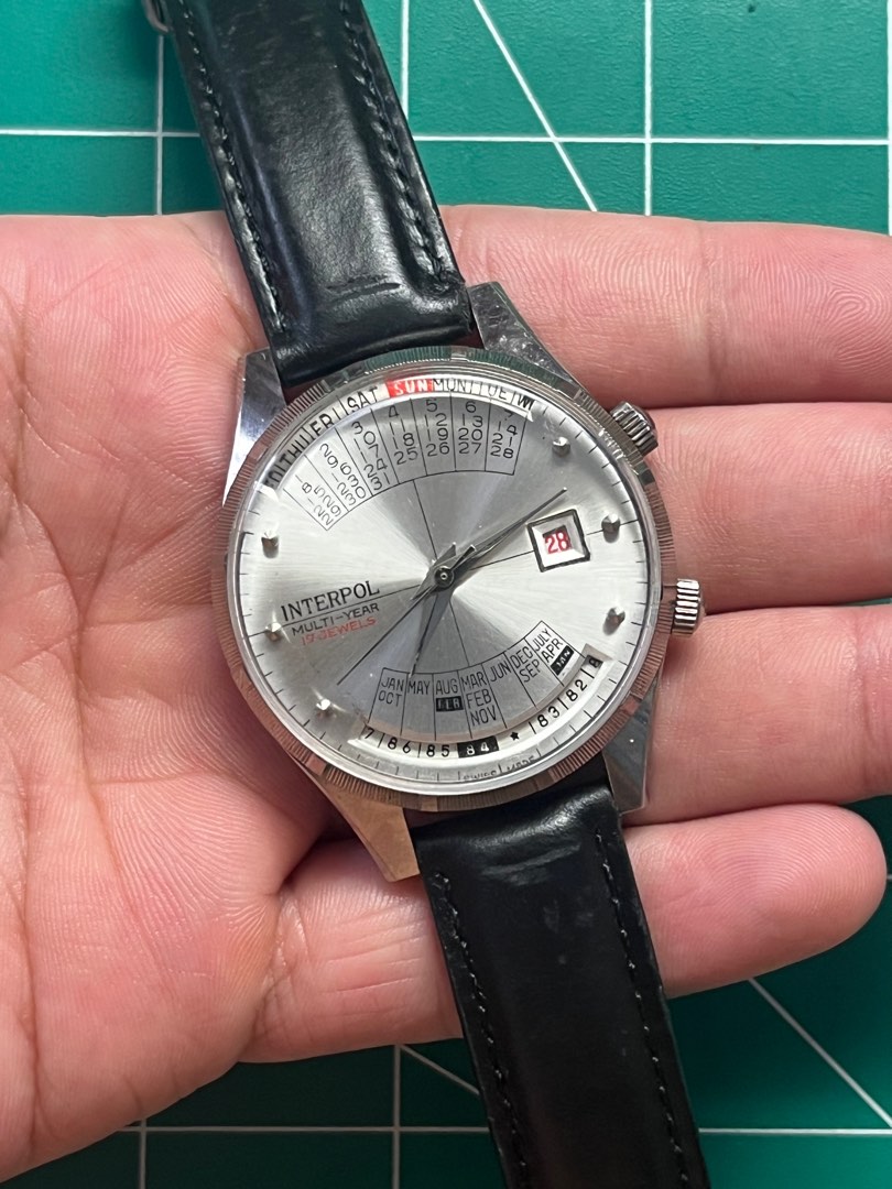 Vintage Interpol Multi-Year 17 Jewels Swiss Watch, Men's Fashion ...