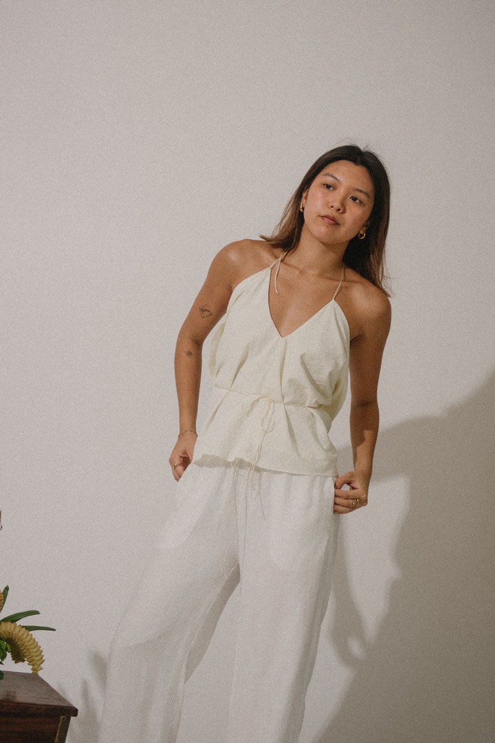 wear anika haya top in off-white, Women's Fashion, Tops, Sleeveless on Carousell