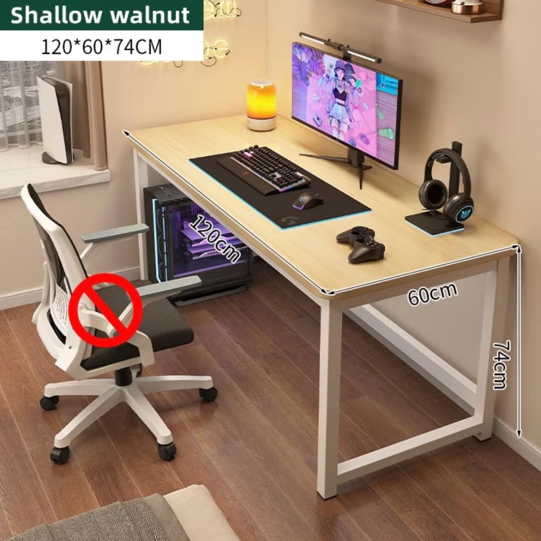 Wooden Gaming Desk With Open Frame | Large Table Gaming Setup Desk ...