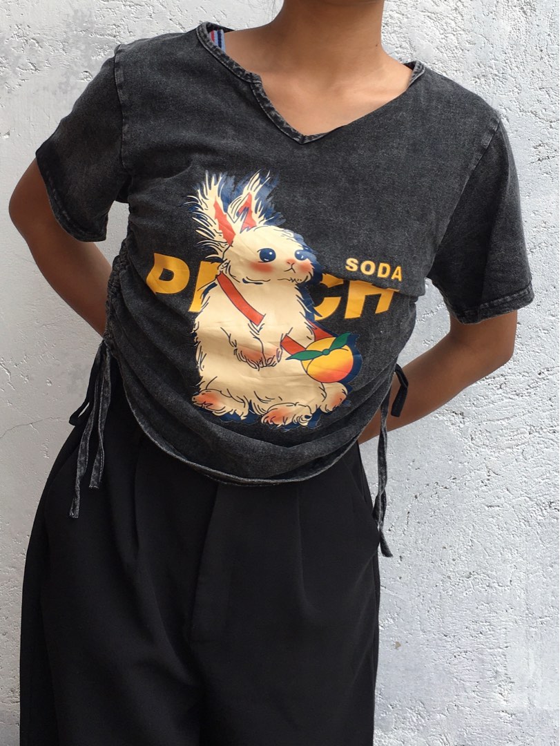 Acid Wash Top, Women's Fashion, Tops, Shirts on Carousell