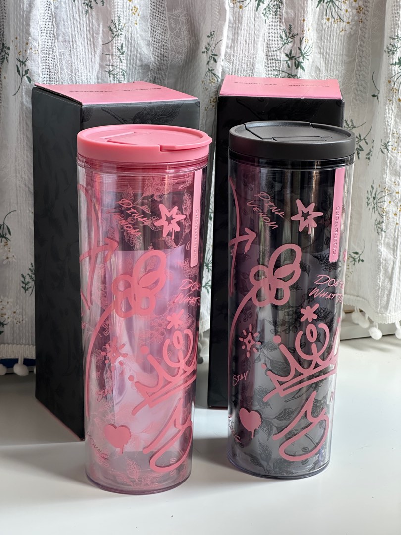 Blackpink x starbucks tumblr set, Furniture & Home Living, Kitchenware ...