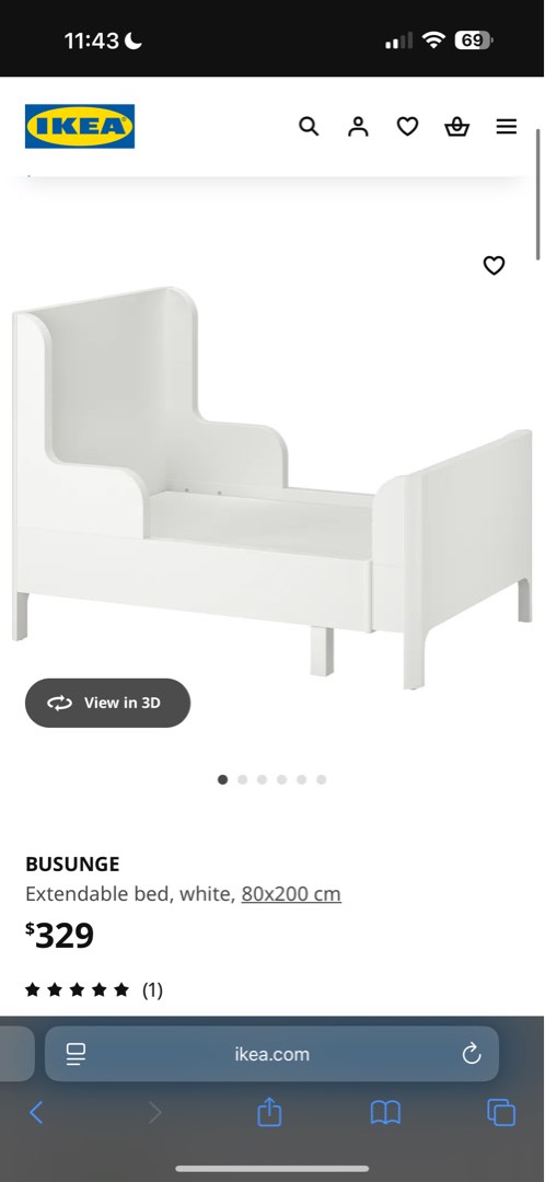 BNIB IKEA Busunge extendable bed, Babies & Kids, Baby Nursery & Kids ...