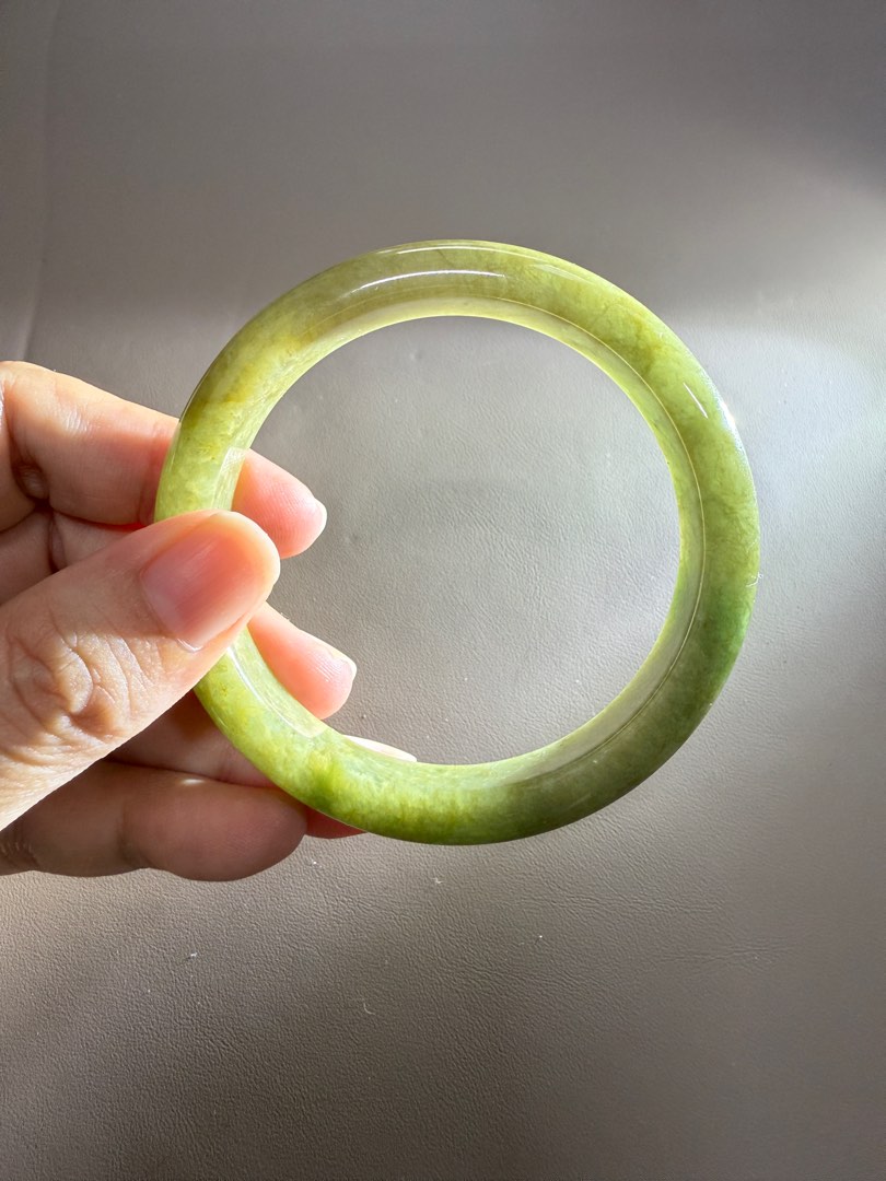 [Burmese Jadeite Type A] Olive Green with Yellow Brown Jadeite, Women's ...