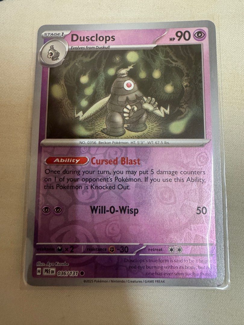 Dusclops [Reverse] #36 Pokemon Prismatic Evolutions, Hobbies & Toys ...