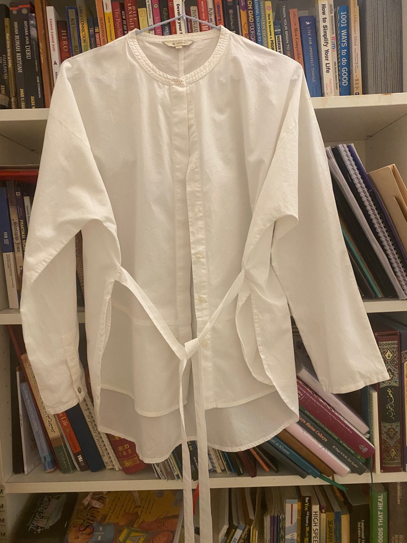 ET CETERA White Blouse , Front/ Back Tie, Women's Fashion, Tops ...