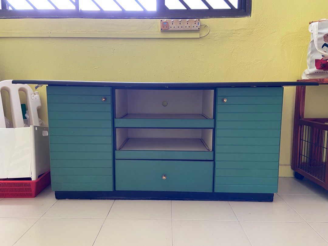 Green TV Console with Storage (include delivery ), Furniture & Home ...