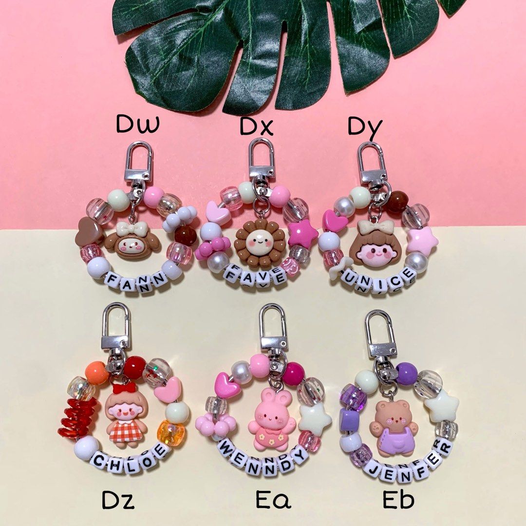 Handmade (132 charms designs) personalised customised keychain ring ...