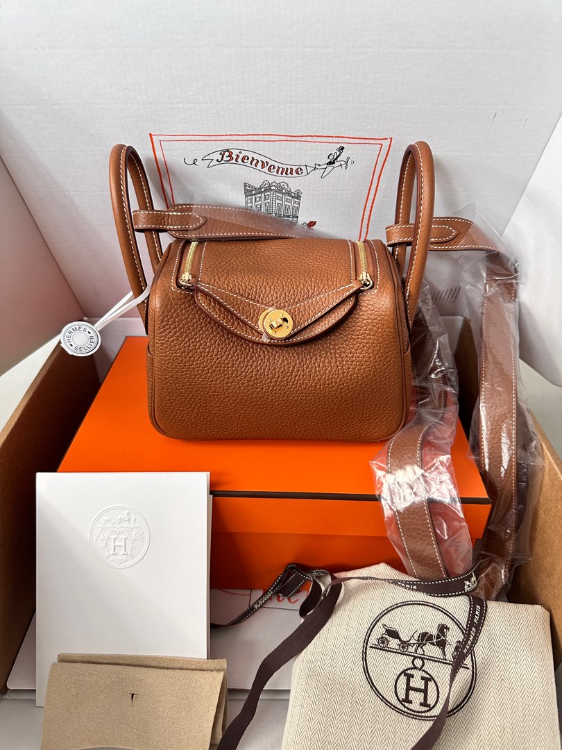 Hermes Mini Lindy Gold I {Two ways wearing}, Luxury, Bags & Wallets on ...